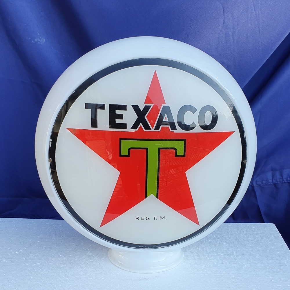TEXACO 3 panel glass ORIGINAL GLASS globe RARE ITEM Pumps and Globes ...