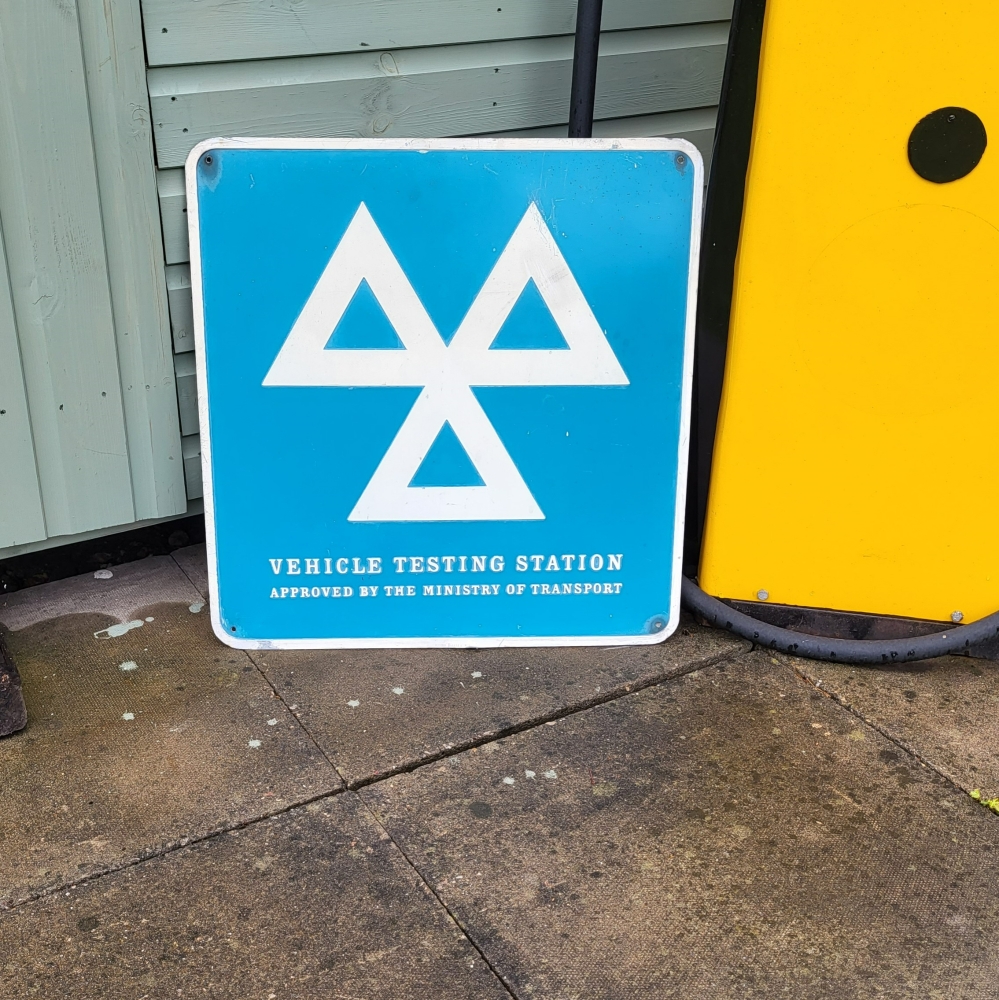 Aluminium MOT sign raised letters 1960's superb | Automobilia-UK ...