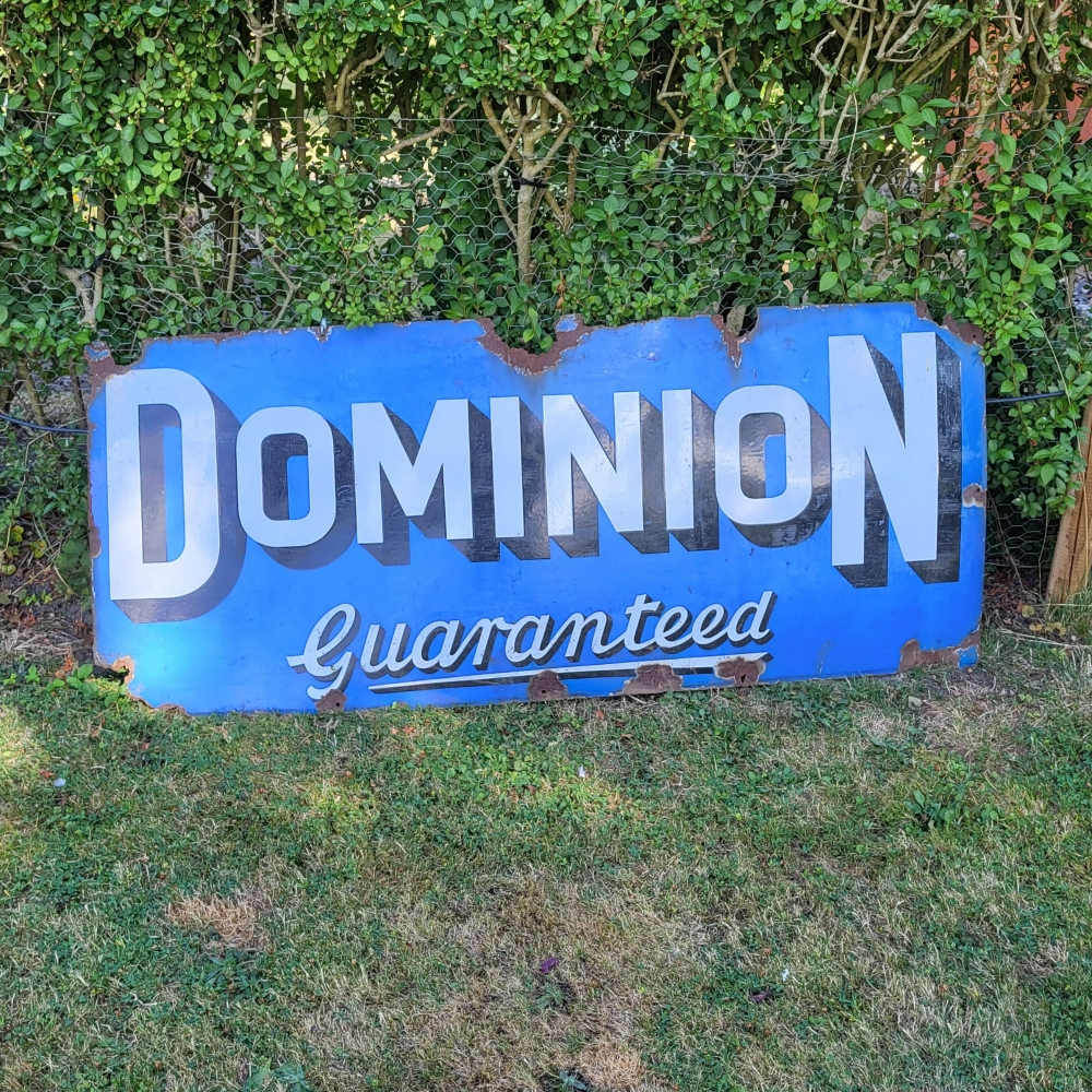 Dominion Sign SUPERB ENAMEL ORIGINAL | Automobilia-UK - vintage petrol ...