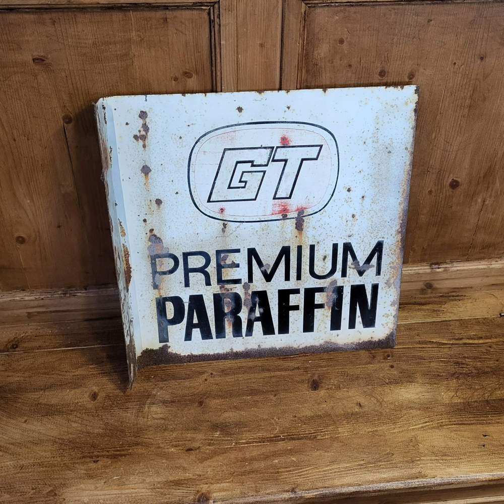 GT paraffin double sided sign tin 18 x 18 inch | Automobilia-UK ...
