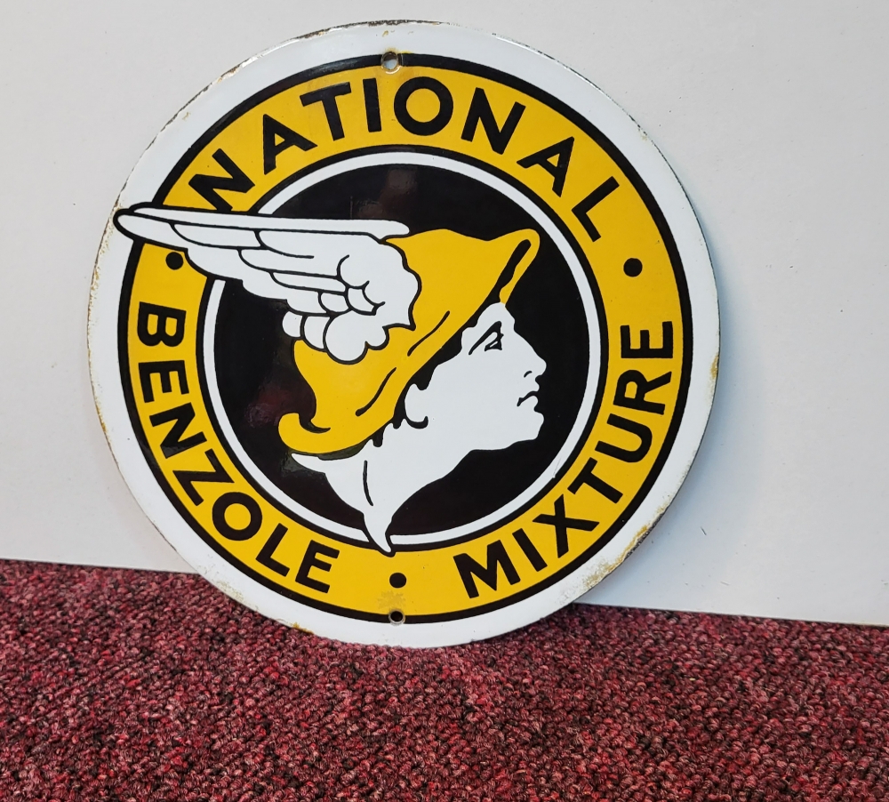National Benzol sign enamel 8 inch original | Automobilia-UK - vintage ...