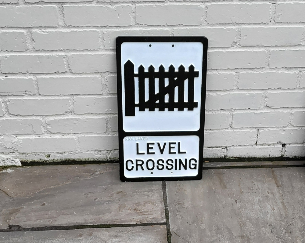 Road sign cast 21 x 12 inch level crossing | Automobilia-UK - vintage ...