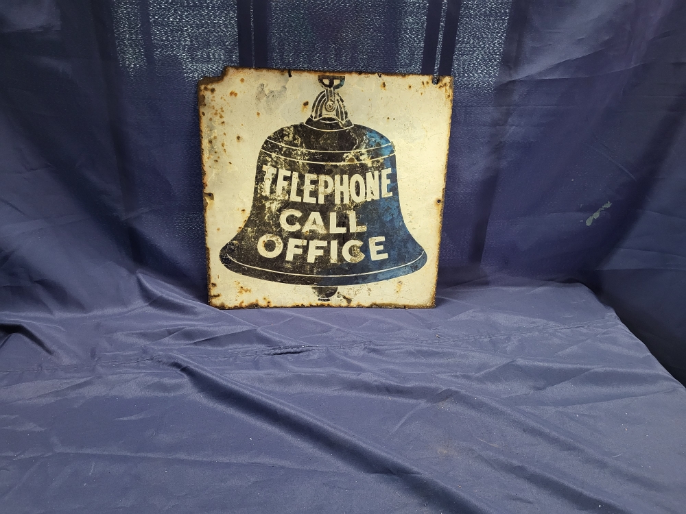 TELEPHONE CALL OFFICE enamel sign double sided 19 x 19 inch ...