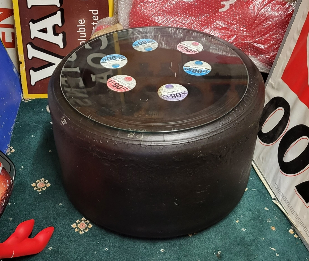 F1 Race tyre coffee table | Automobilia-UK - vintage petrol pumps ...