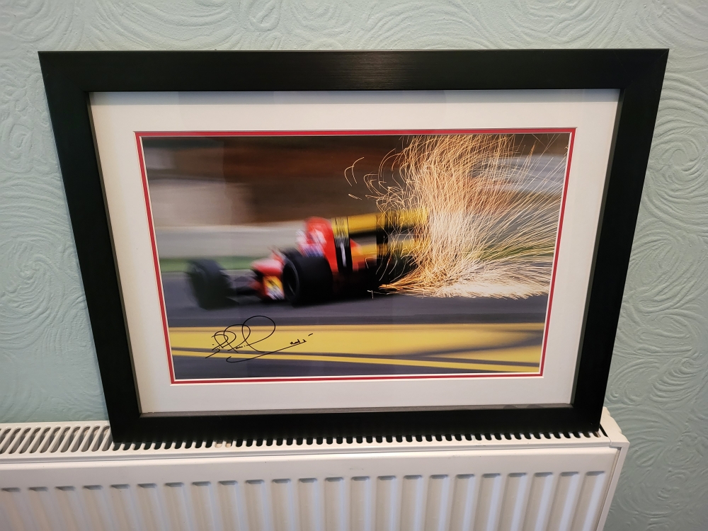 Nigel Mansell signed framed print " SPARKS " | Automobilia-UK - vintage ...