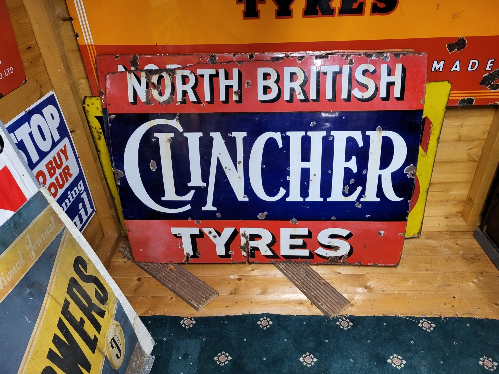 CLINCHER TYRES sign one of two we have | Automobilia-UK - vintage ...